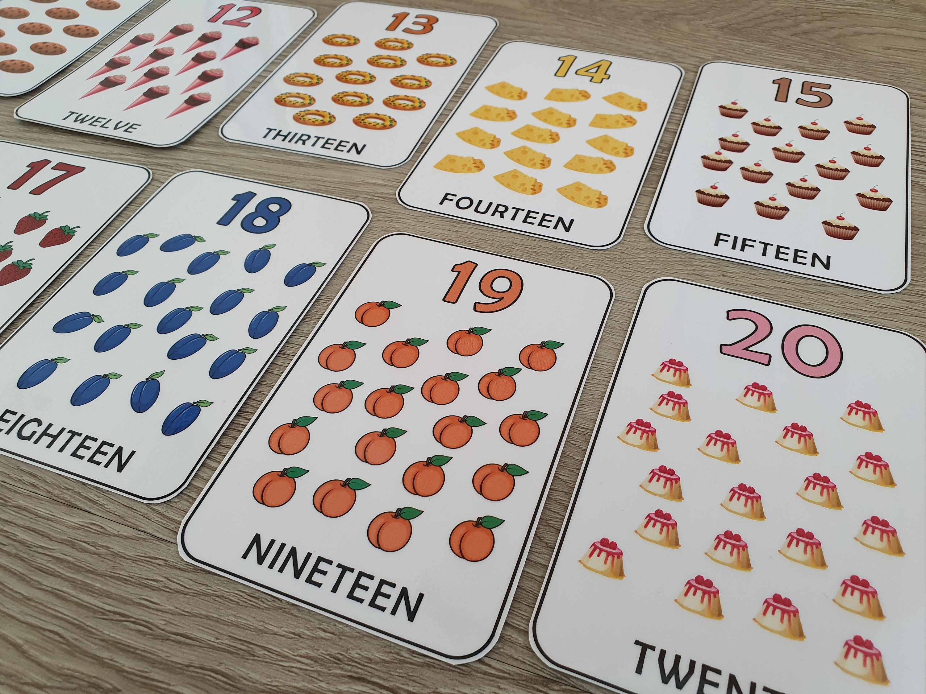 Kids Counting Flash Cards Learn to Count Cards Math Flash - Etsy