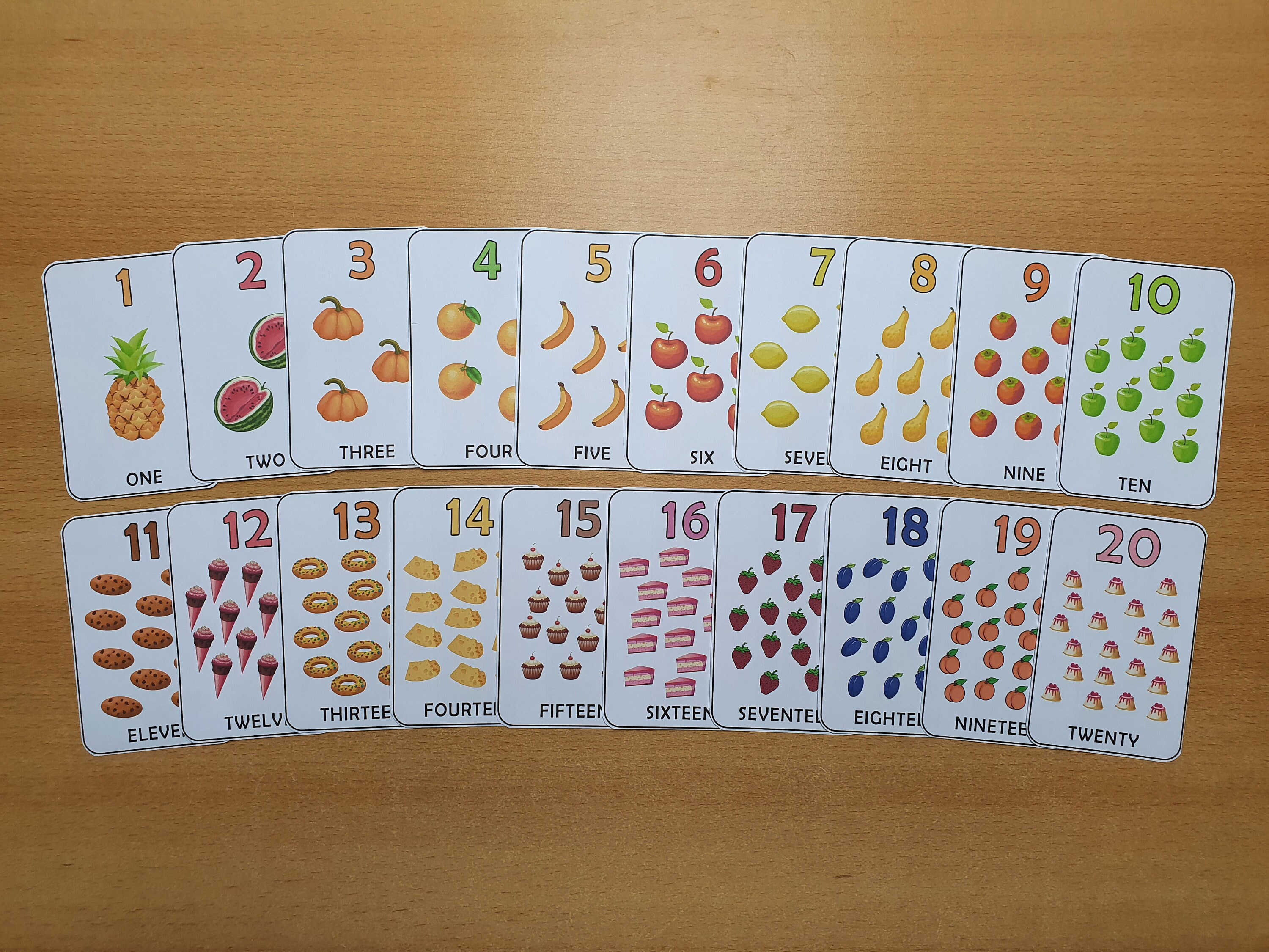 Kids Counting Flash Cards Learn To Count Cards Math Flash Etsy