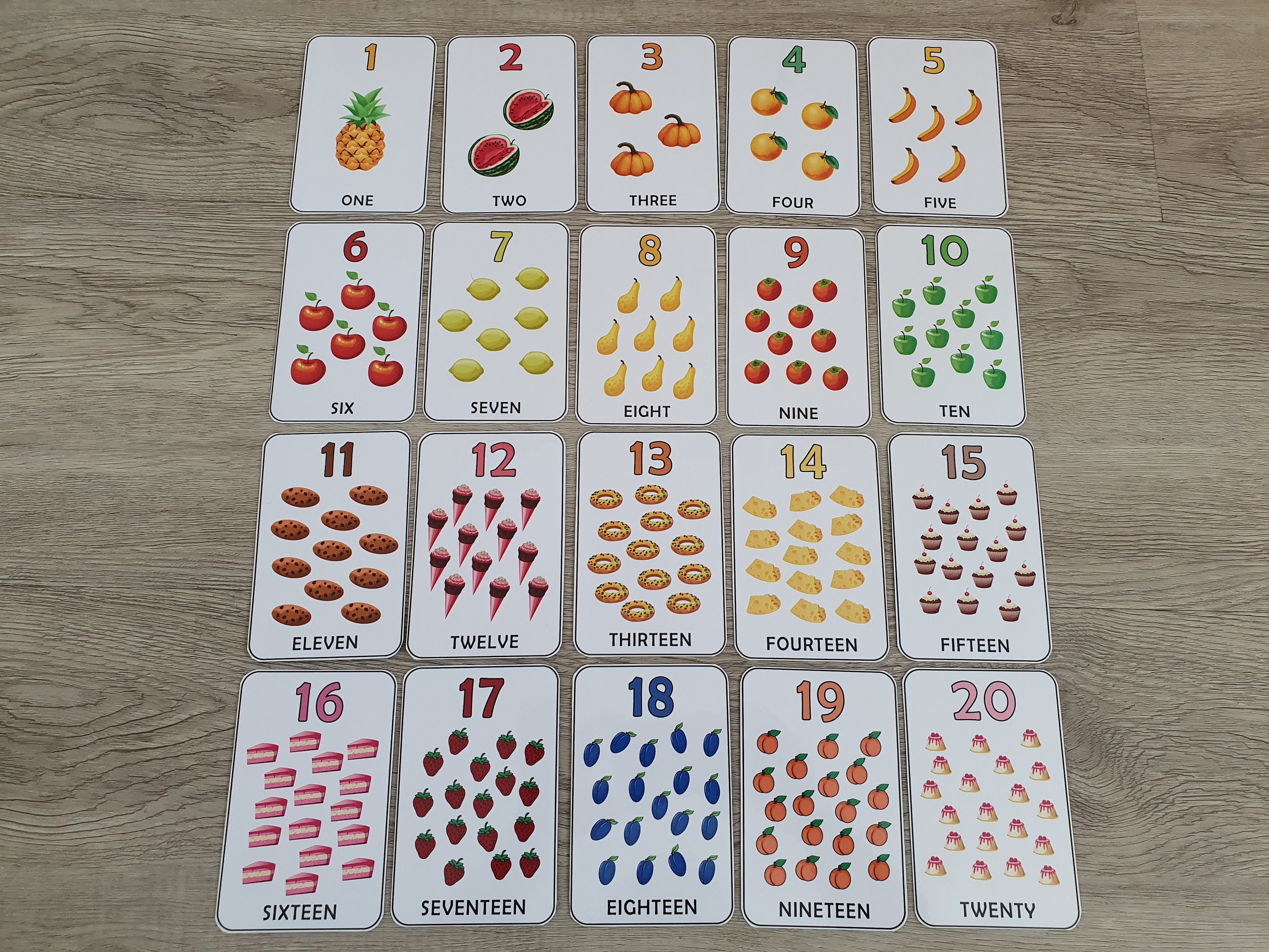 Kids Counting Flash Cards Learn to Count Cards Math Flash - Etsy