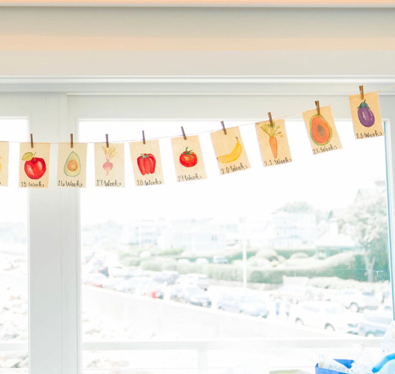 Hand-painted Watercolor Vegetable/fruit Garland, Locally Grown ...