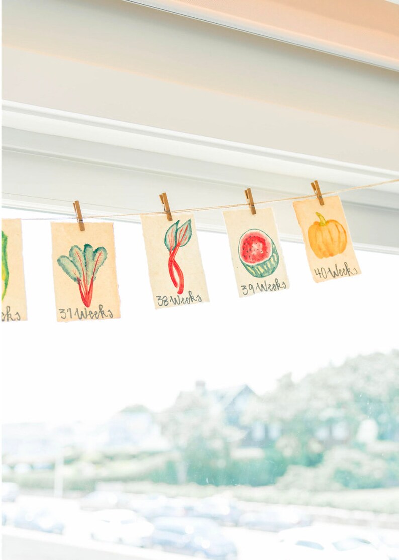 Hand-painted Watercolor Vegetable/fruit Garland, Locally Grown ...
