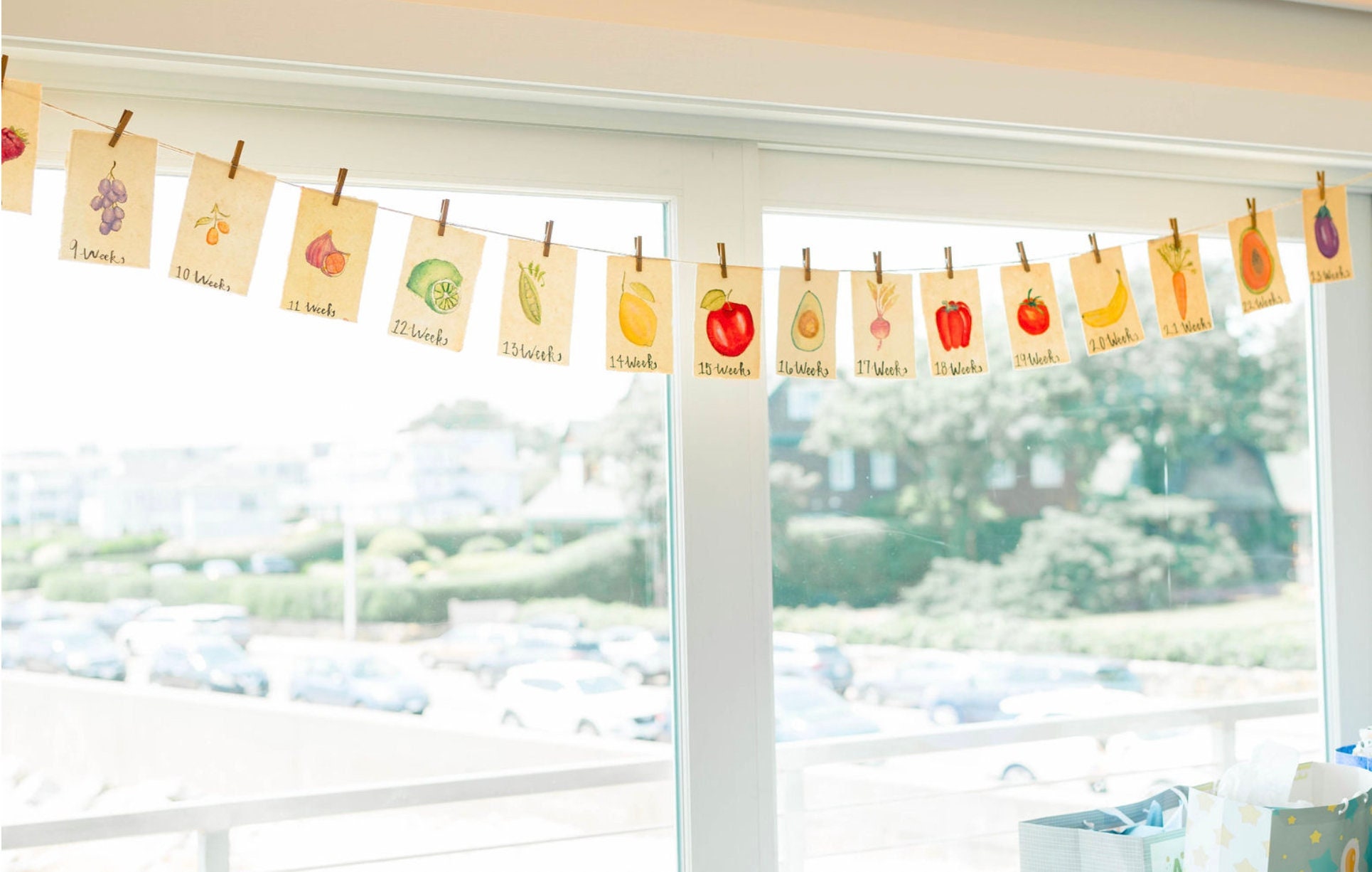 Hand-painted Watercolor Vegetable/fruit Garland, Locally Grown ...