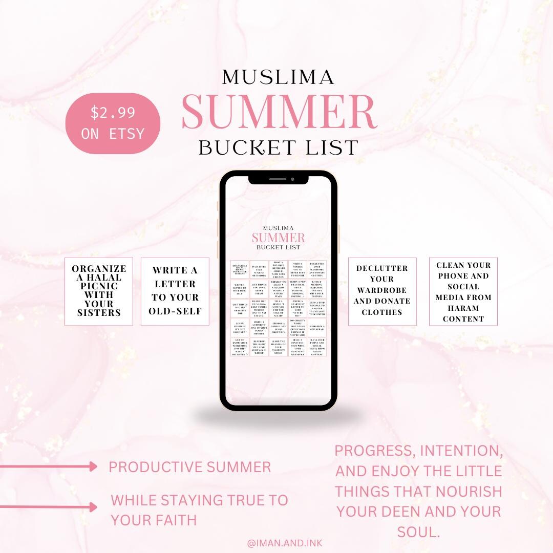 Islamic Summer Bucket List Muslima Deen Iman Productive Summer Faith ...