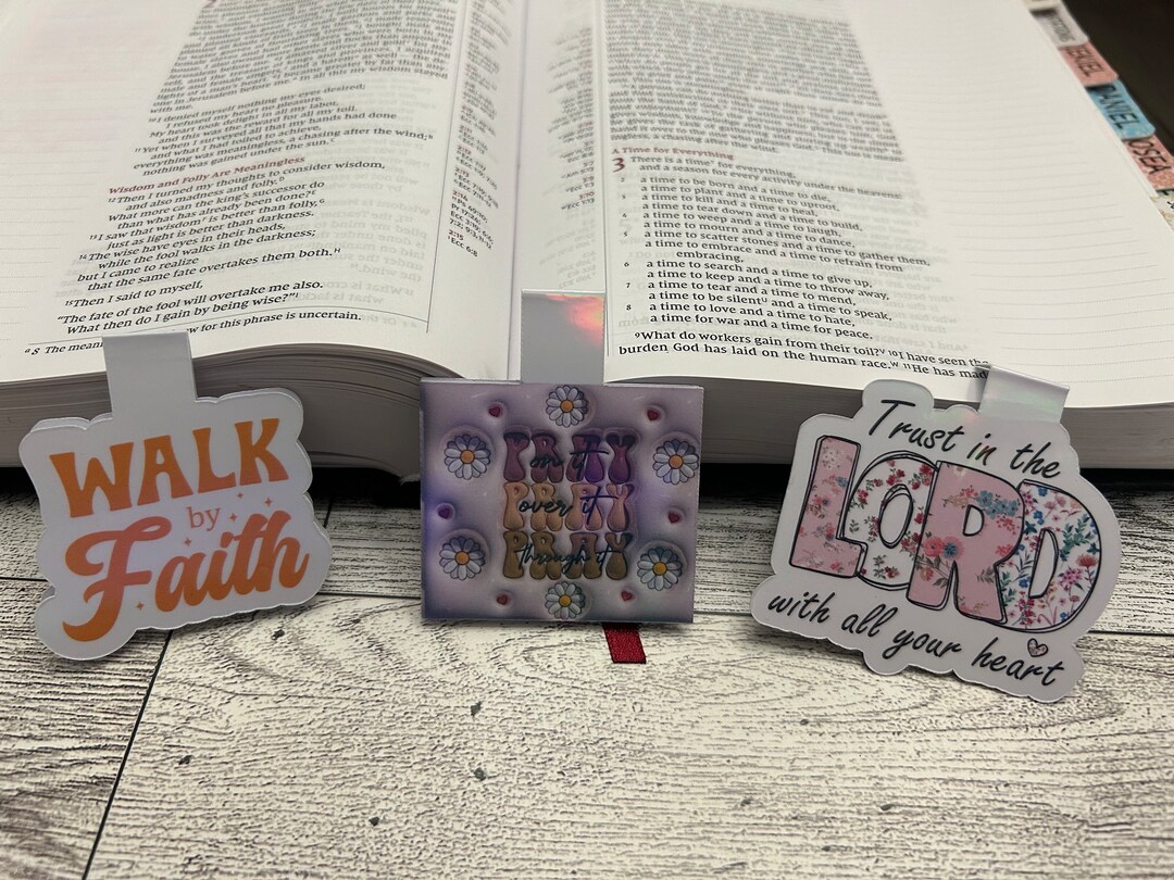 Magnetic Bible Bookmarks, Bible Book Marker, Walk by Faith, Pray Over ...