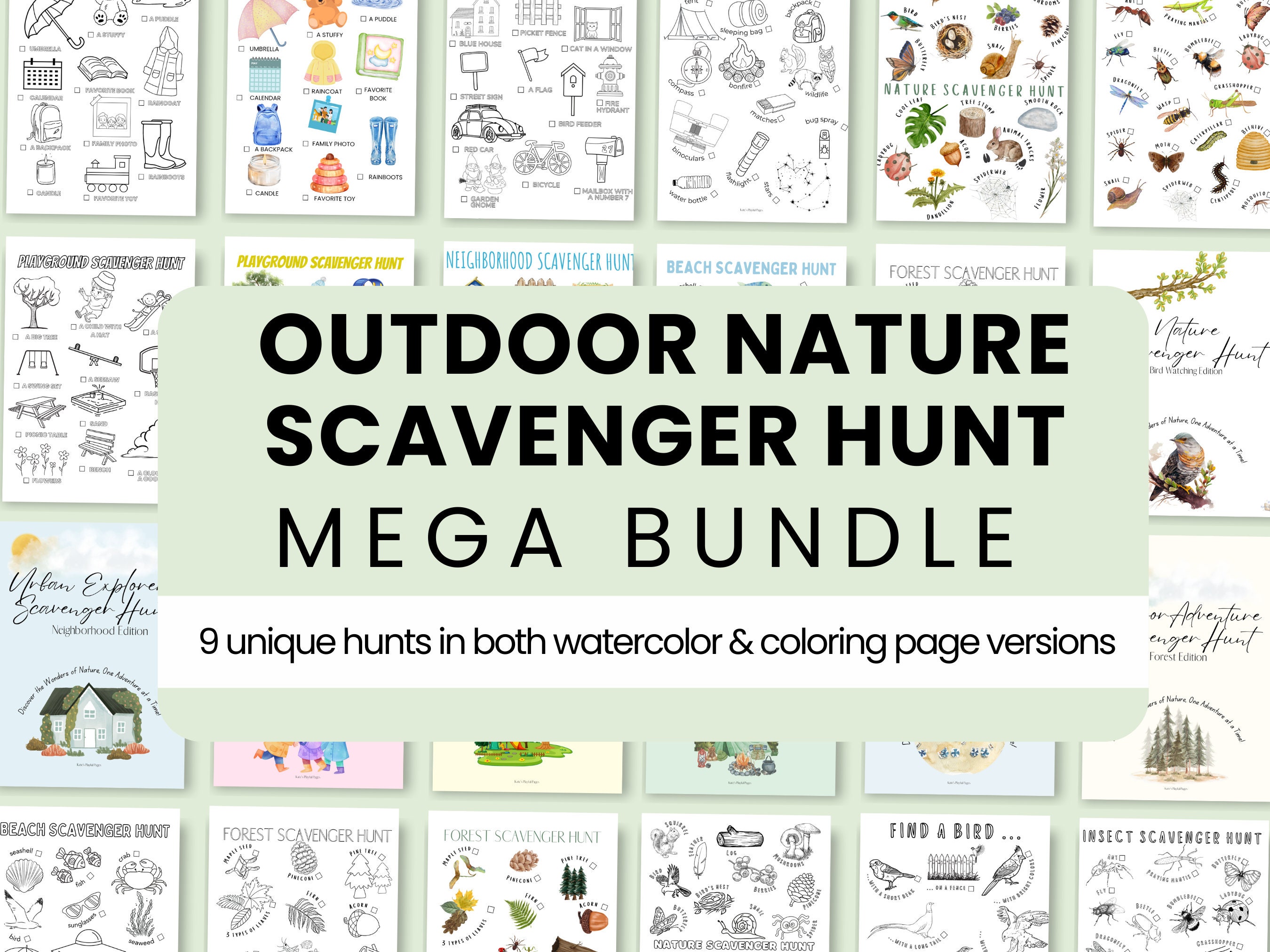 Outdoor Scavenger Hunt MEGA PACK BUNDLE, Rainy Day Games, Playground ...