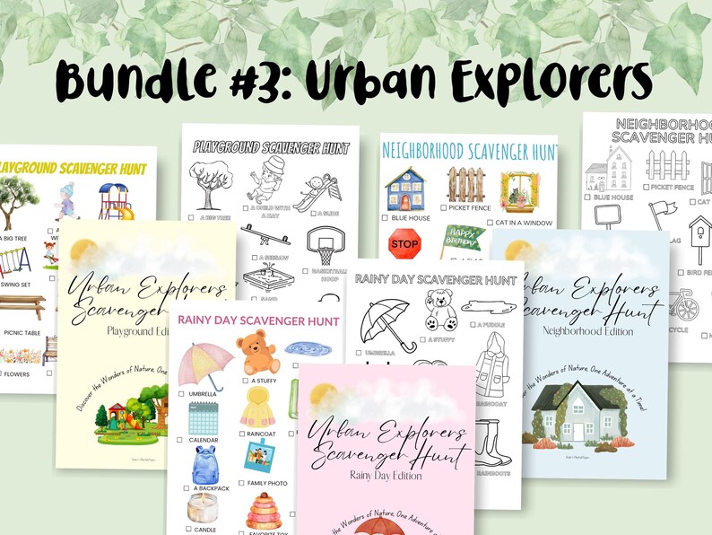 Outdoor Scavenger Hunt MEGA PACK BUNDLE, Rainy Day Games, Playground ...