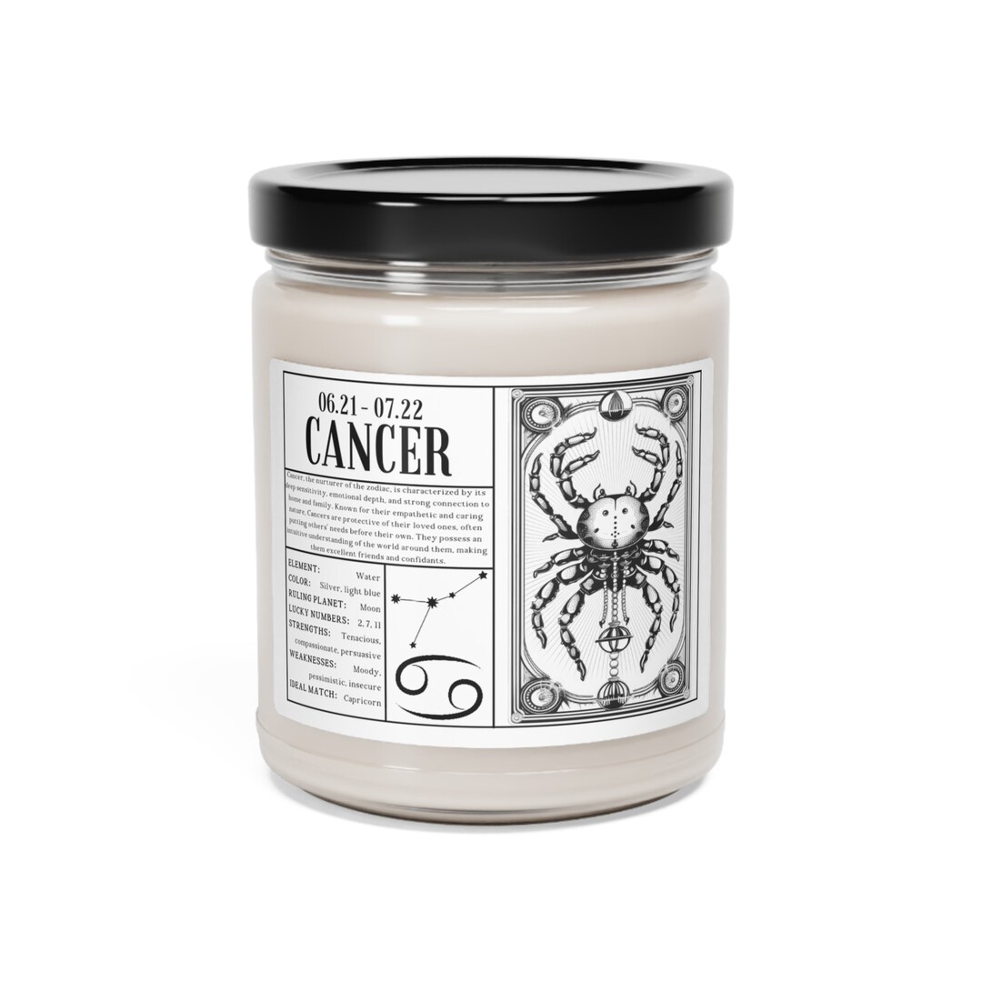 Cancer Zodiac Candle Astrology Candle Zodiac Sign Candle Witchy Candle ...