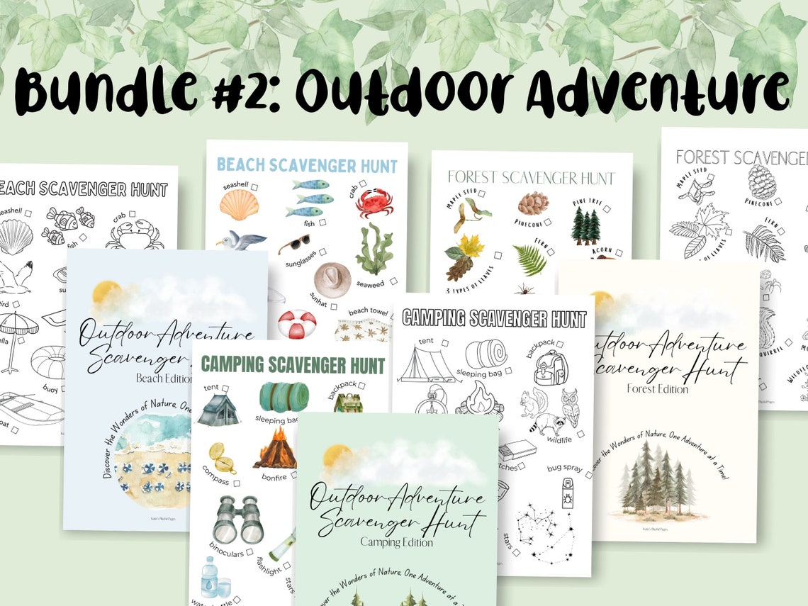 Outdoor Scavenger Hunt MEGA PACK BUNDLE, Rainy Day Games, Playground ...