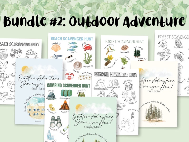 Outdoor Scavenger Hunt MEGA PACK BUNDLE, Rainy Day Games, Playground ...