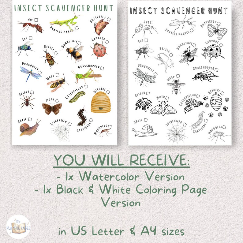Insect/nature Scavenger Hunt Printable Spring Bugs Outdoor - Etsy
