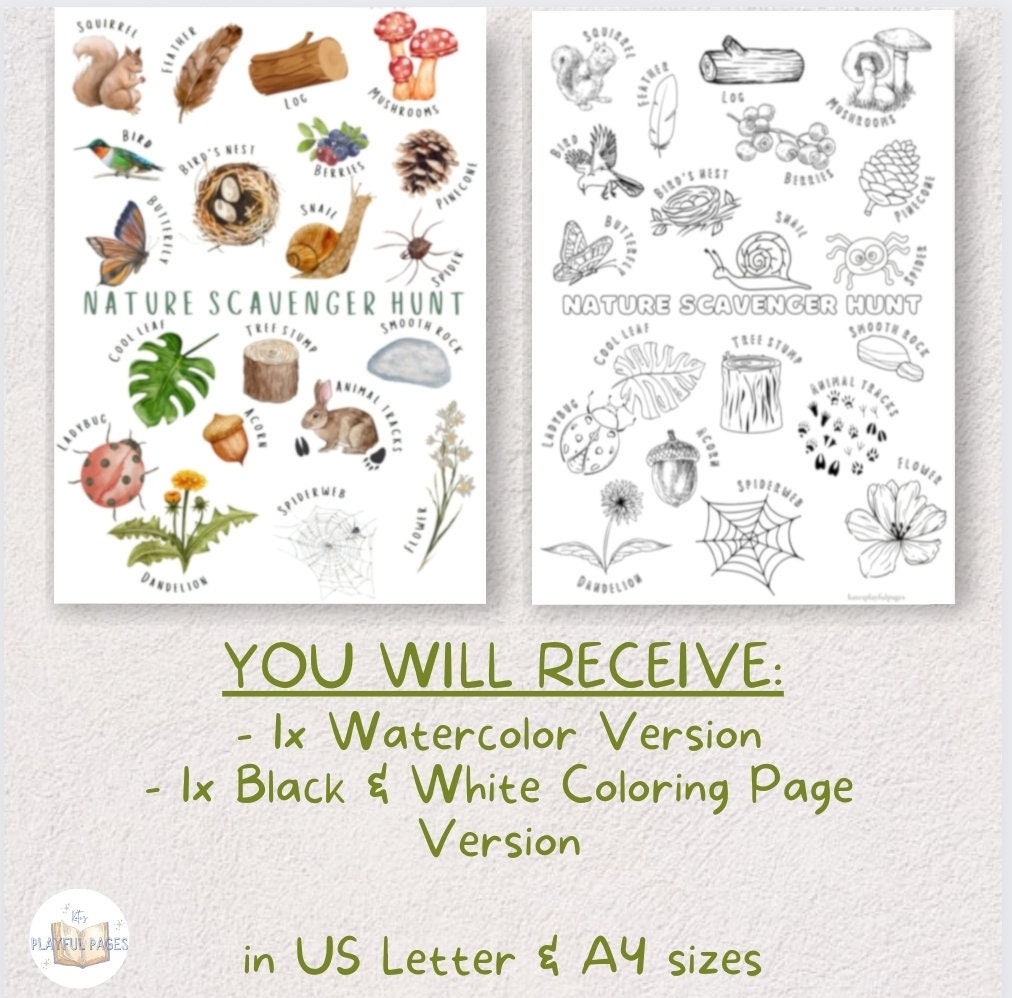 Nature Scavenger Hunt Printable, Fun, Outdoor Scavenger Hunt for Kids ...