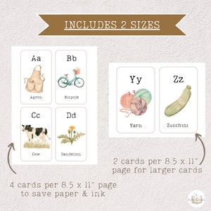 Vintage Watercolor Alphabet Flashcards | ABC Learning | Kids Preschool ...