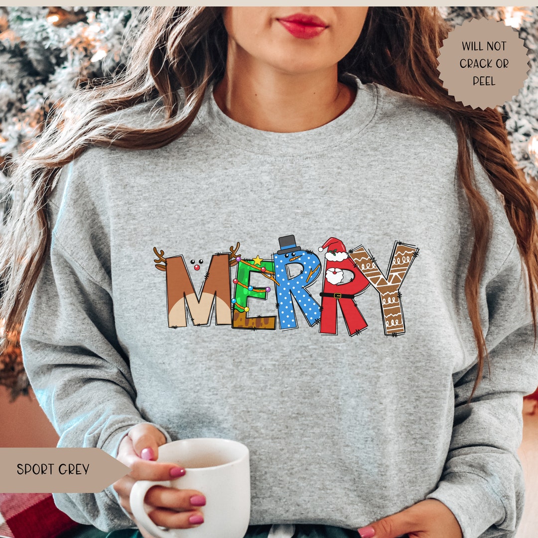 Merry Christmas Cute Christmas Sweater for Women Fun Holiday - Etsy
