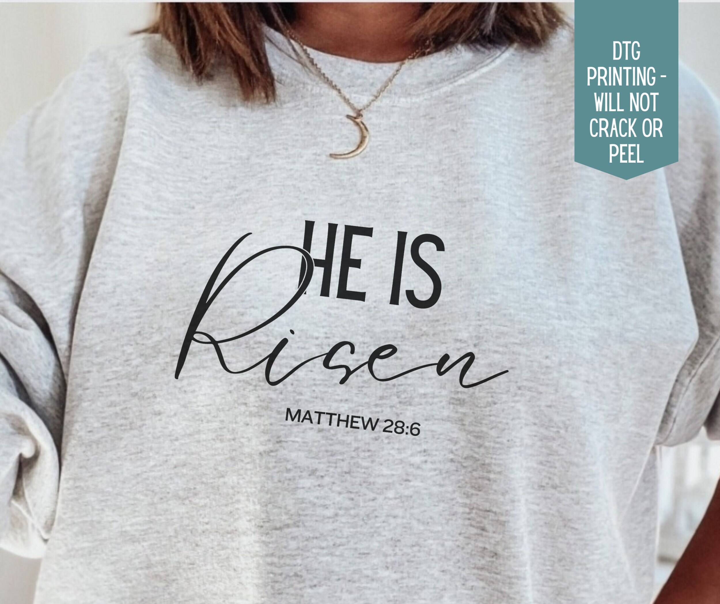 He is Risen Resurrection Bible Verse Sweatshirt, Faith Based Easter ...