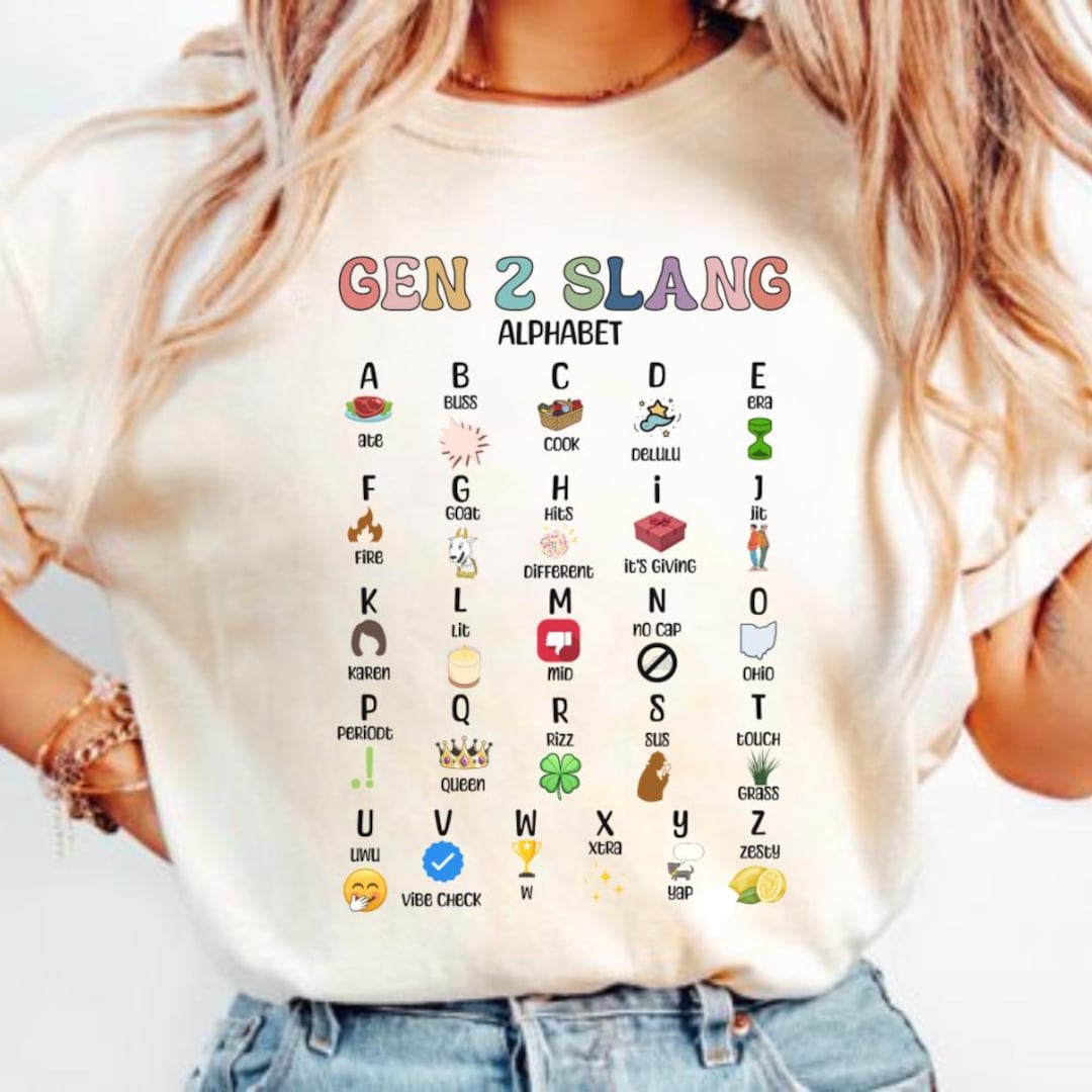 Gen Z Slang Alphabet Shirt Funny Teacher Shirt for High School Teacher ...