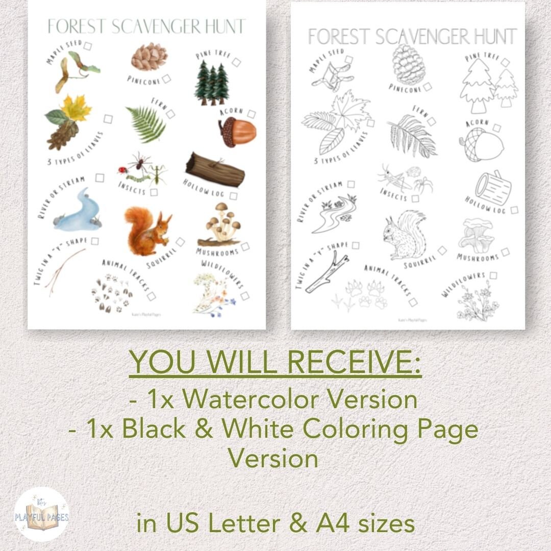Forest Scavenger Hunt Printable, , Spring, Summer, Outdoor Scavenger ...