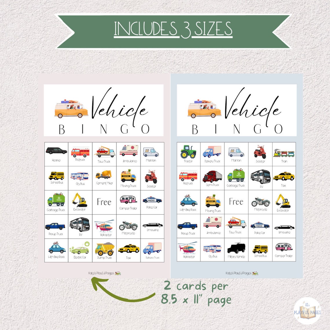 Vehicle Themed Travel Bingo Road Trip Bingo FUN Road Trip Games Instant ...