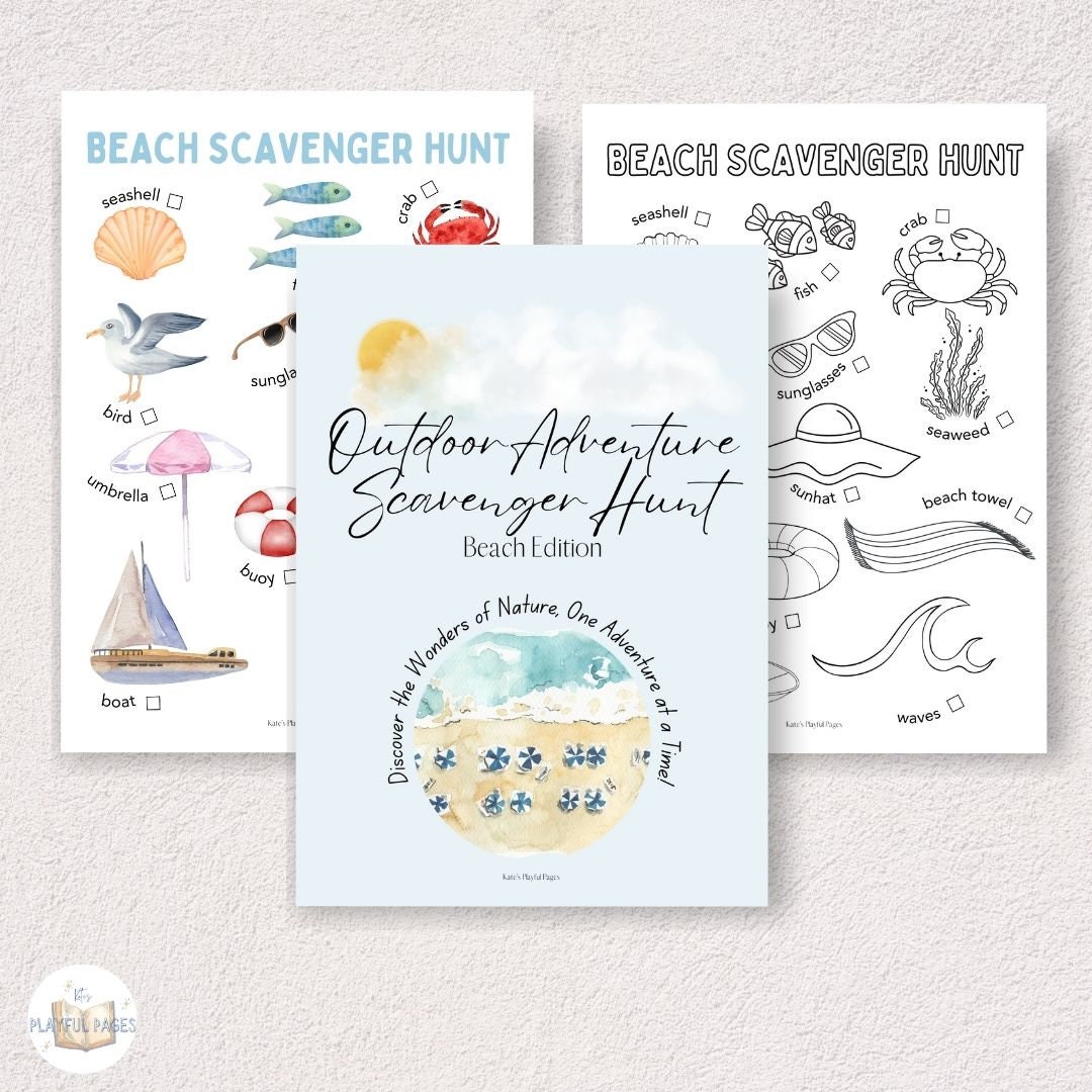 Beach Scavenger Hunt Printable, , Spring, Summer, Outdoor Scavenger ...