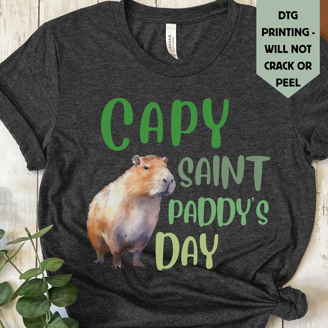 Capy Saint Paddy's Day Funny Capybara Shirt, St Patrick's Day T-shirt ...