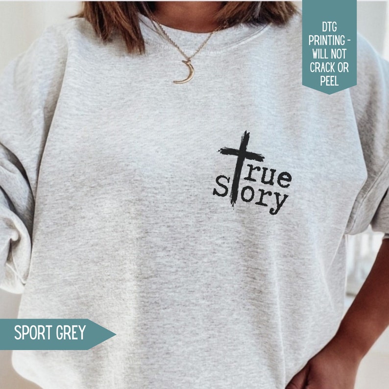 True Story Easter Cross Sweatshirt, Faith-based Easter Minimalist ...
