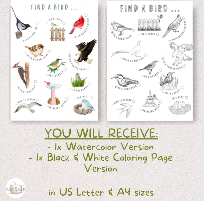 Bird Scavenger Hunt Printable Spring Summer Birds Outdoor - Etsy
