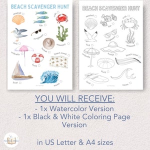 Beach Scavenger Hunt Printable, , Spring, Summer, Outdoor Scavenger ...