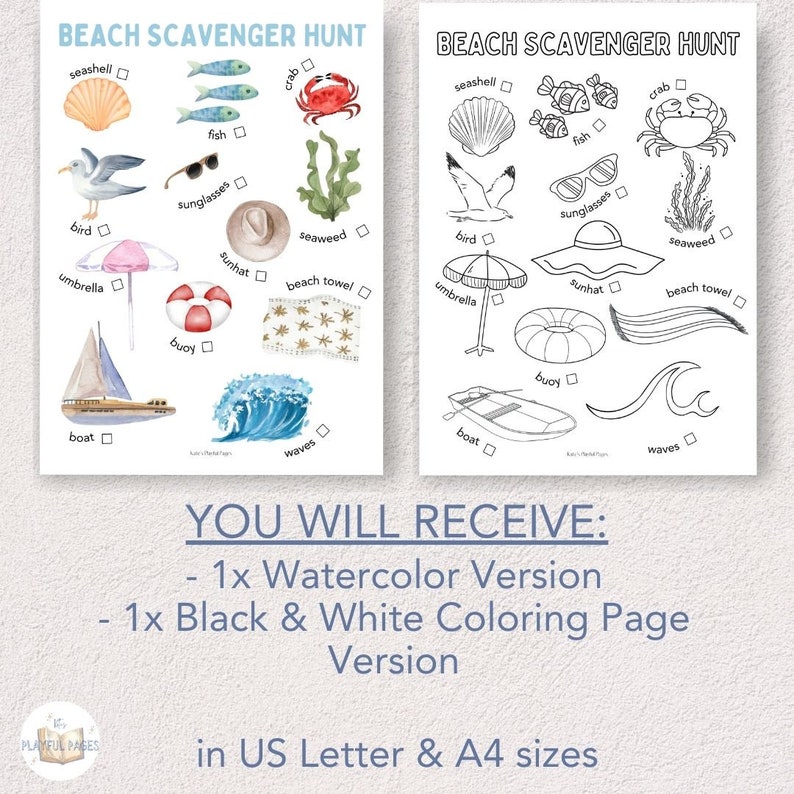 Beach Scavenger Hunt Printable Spring Summer Outdoor - Etsy