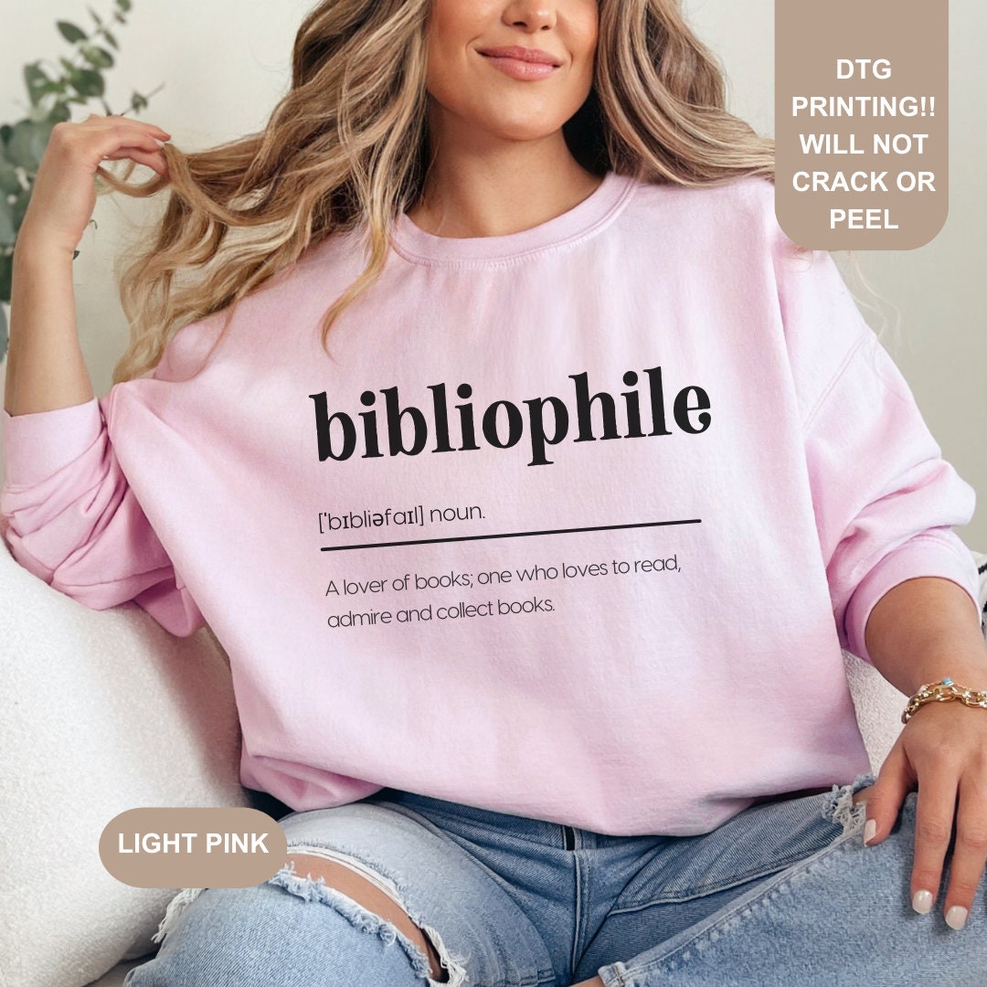 Bibliophile Definition Sweater, Cute Book Lover Sweatshirt, Gift for Book Lover, Bookish Sweater ...