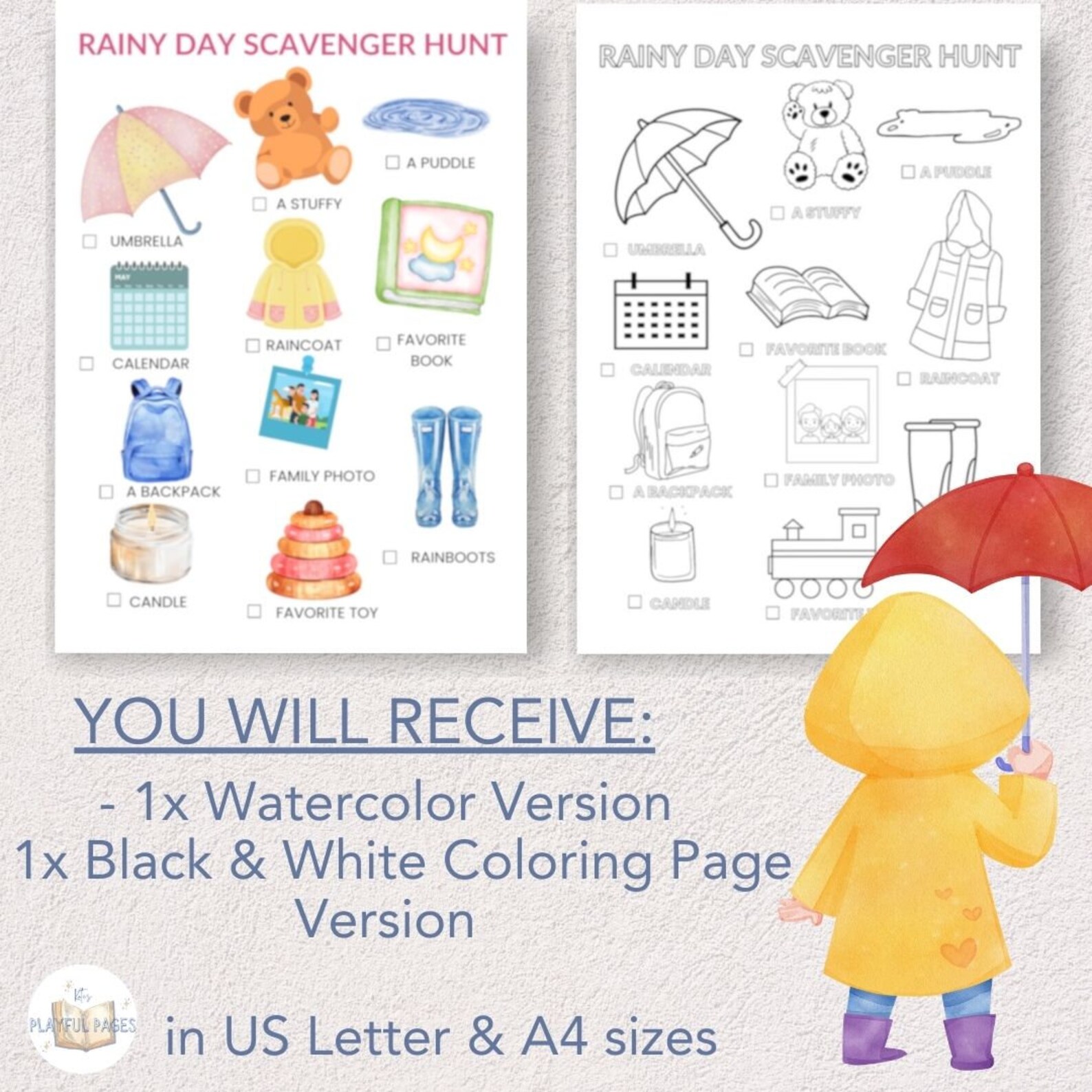 Rainy Day Scavenger Hunt Printable Spring Summer Urban - Etsy