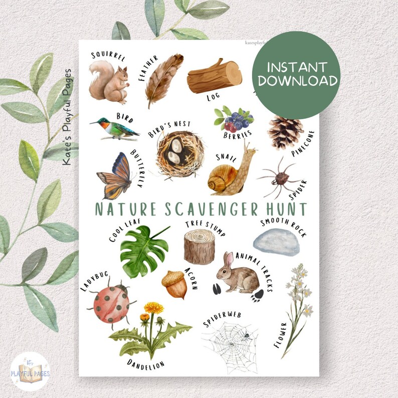 Nature Scavenger Hunt Printable, Fun, Outdoor Scavenger Hunt for Kids ...
