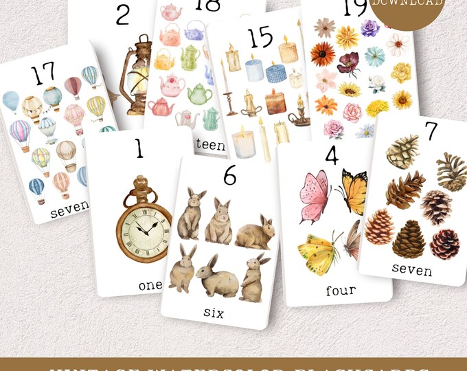 Printable Flashcards for Kids, Counting Numbers Card, Homeschool ...