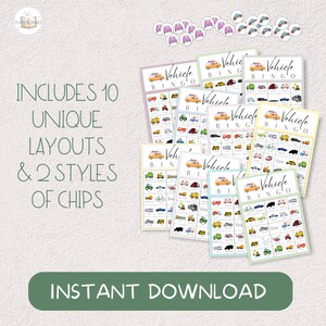 Vehicle Themed Travel Bingo | Road Trip Bingo | FUN Road Trip Games ...