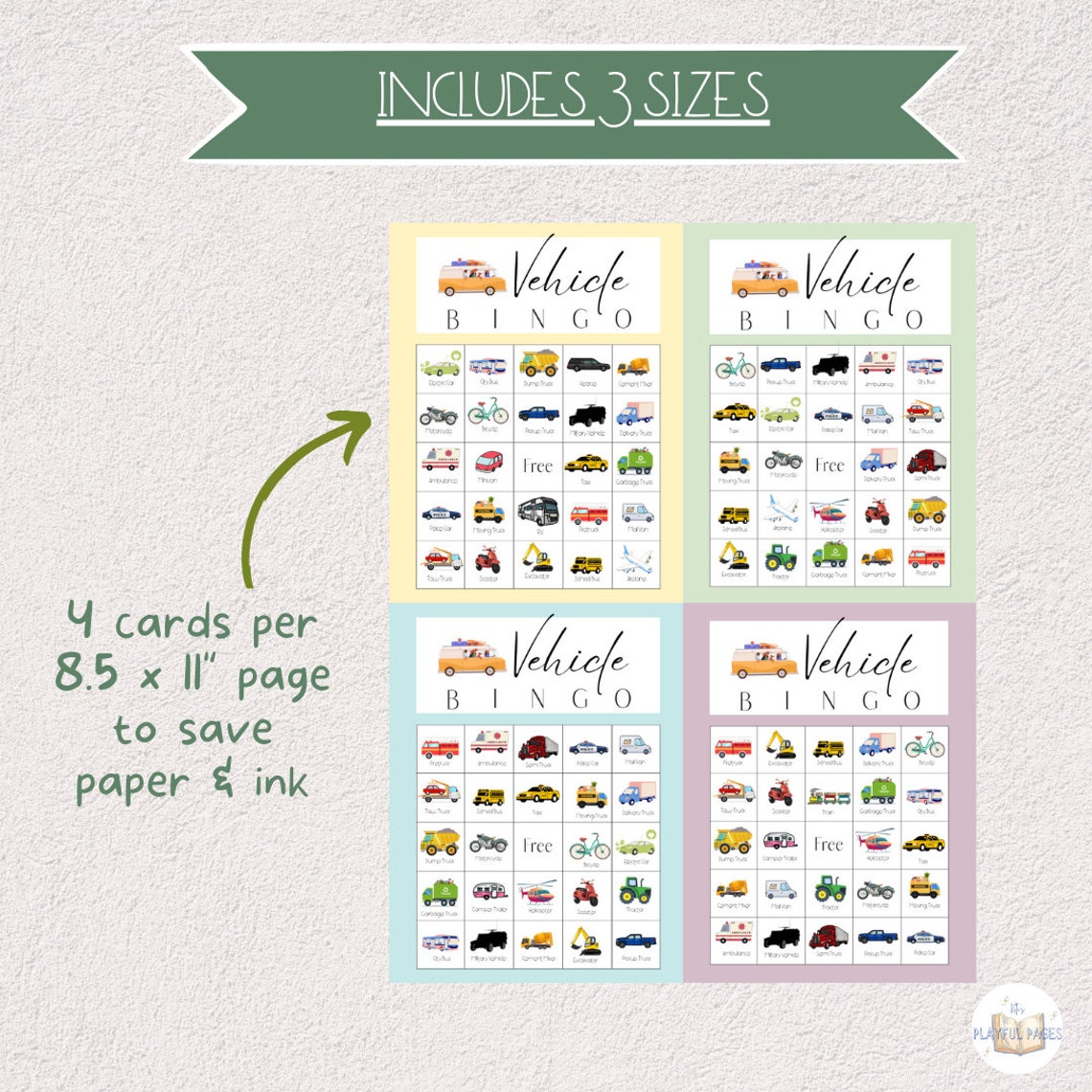 Vehicle Themed Travel Bingo Road Trip Bingo FUN Road Trip Games Instant ...