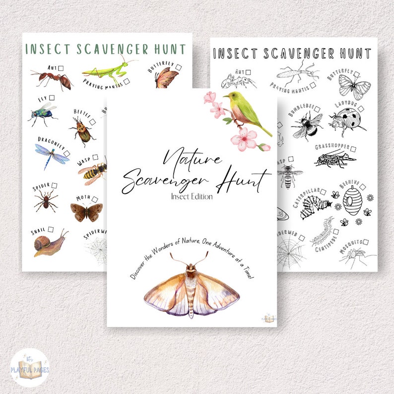 Insect/nature Scavenger Hunt Printable, Spring, Bugs Outdoor Scavenger ...