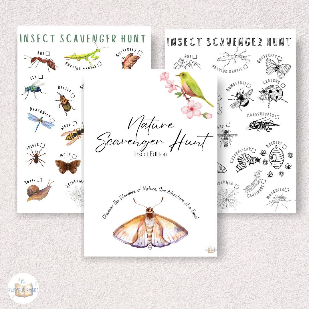 Insect/nature Scavenger Hunt Printable, Spring, Bugs Outdoor Scavenger ...