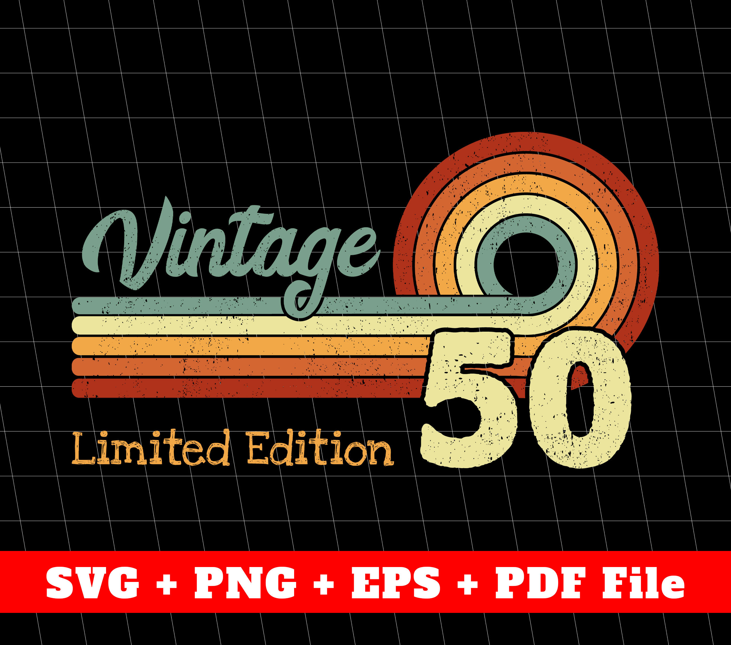 50th Birthday Svg, Vintage 50 Years Old, 50th Birthday Svg, Retro 50th ...