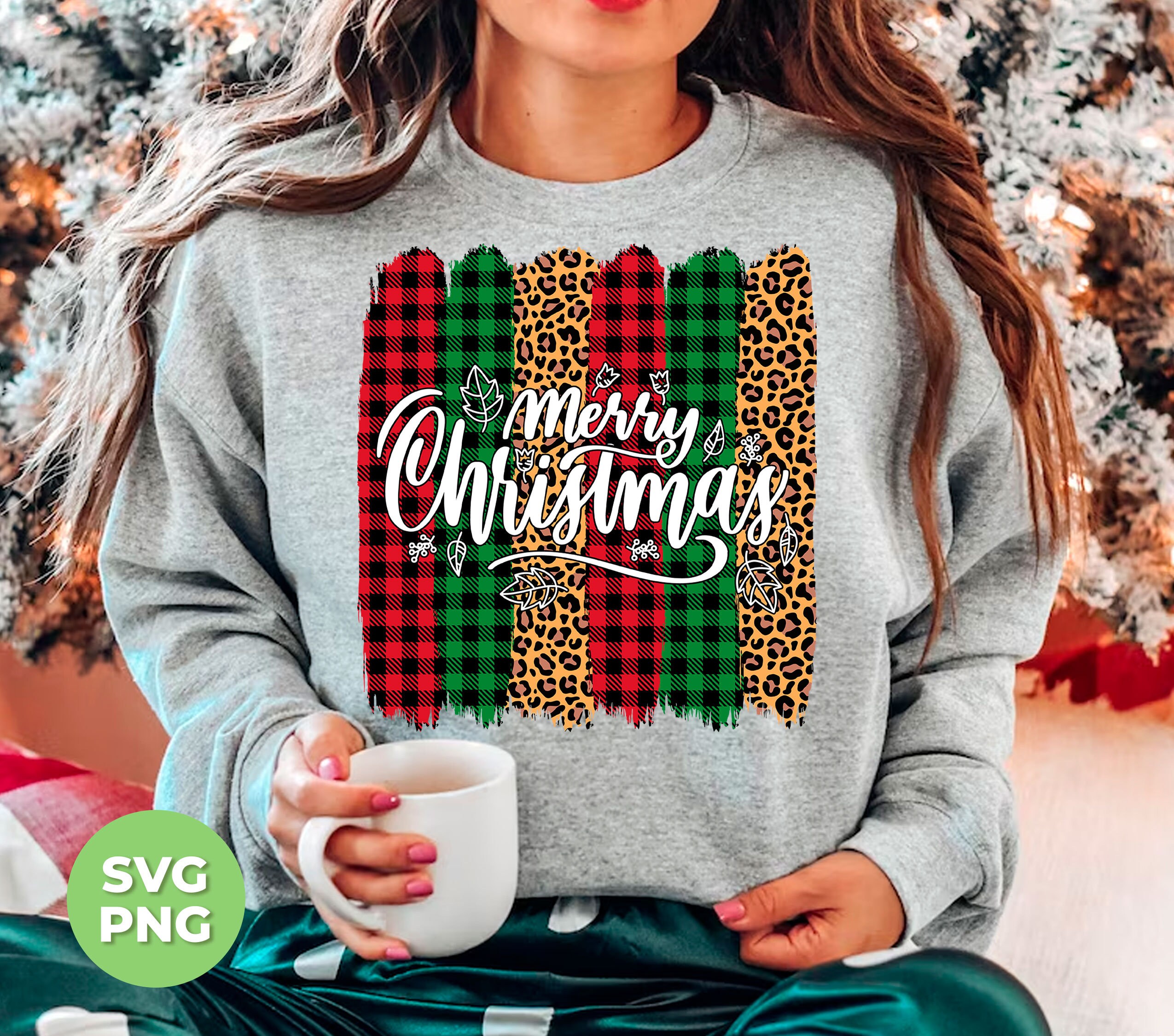Plaid Pattern Svg, Retro Christmas Svg, Leopard Christmas Svg, Merry ...