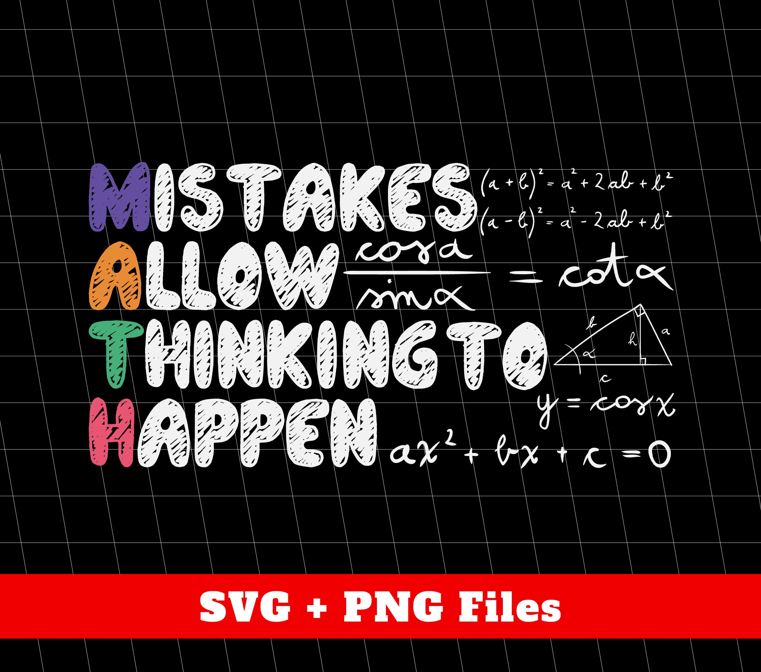 Mistakes Allow Thinking to Happen Svg, Love Math Svg, Mathematic Lover ...