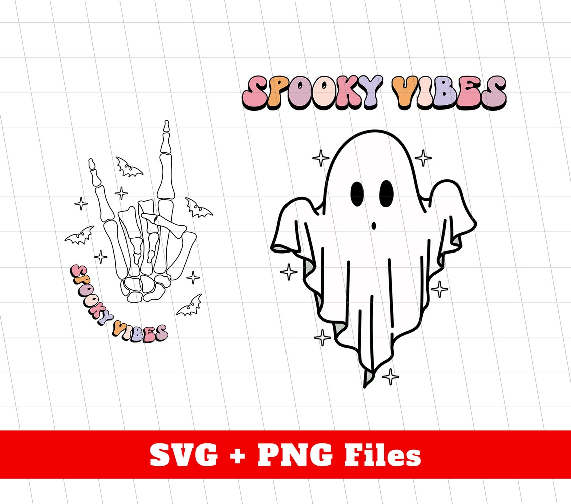 Spooky Vibes Svg Cute Ghost Svg Cute Boo Svg Happy - Etsy