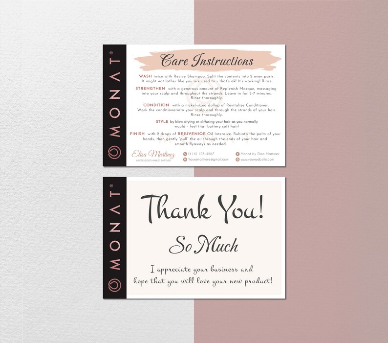Pink Luxury Monat Card, Personalized Monat Business Card, Modern Monat ...