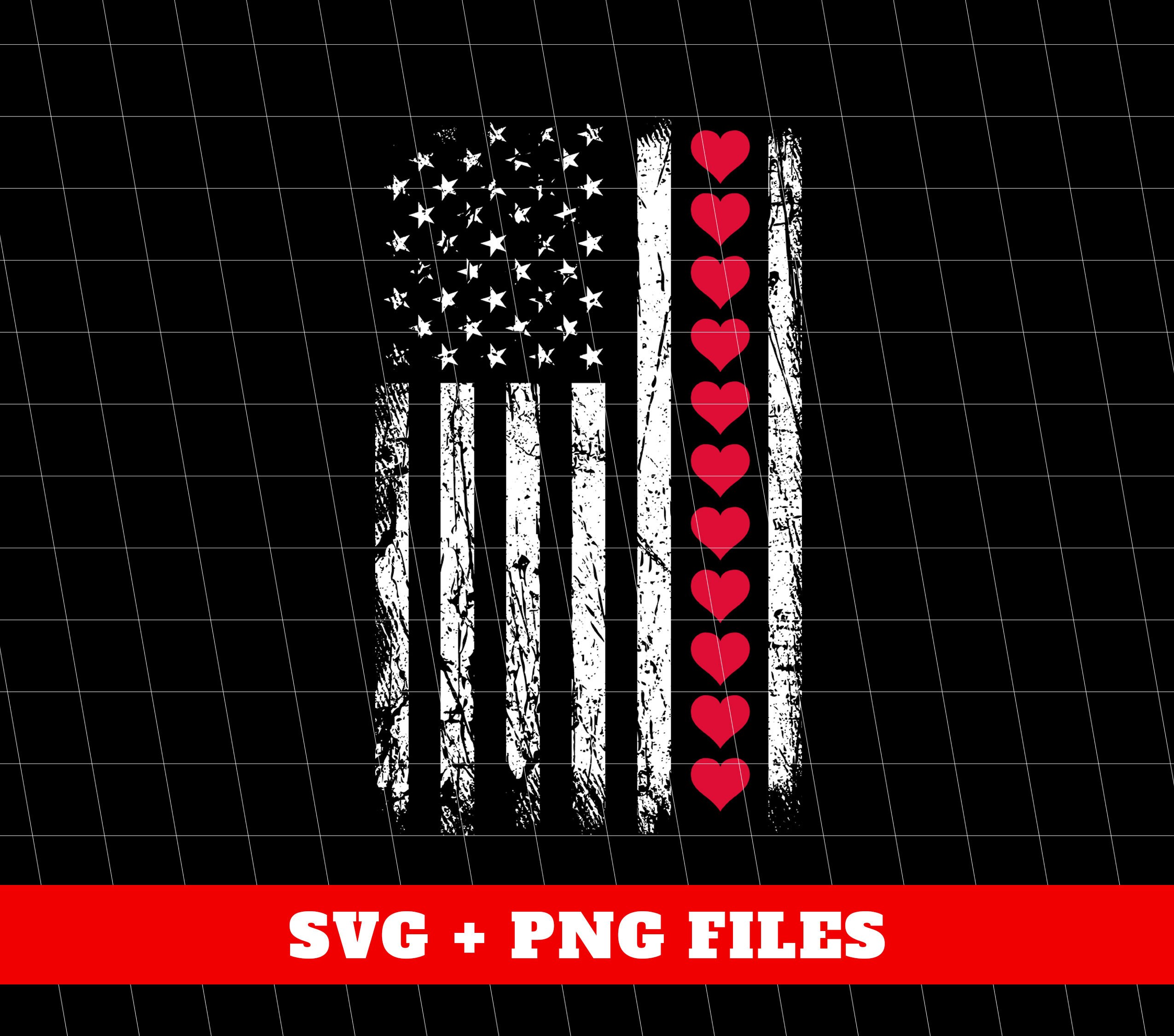 American Flag Svg, American Lover, Heart Flag Svg, Love American Png ...