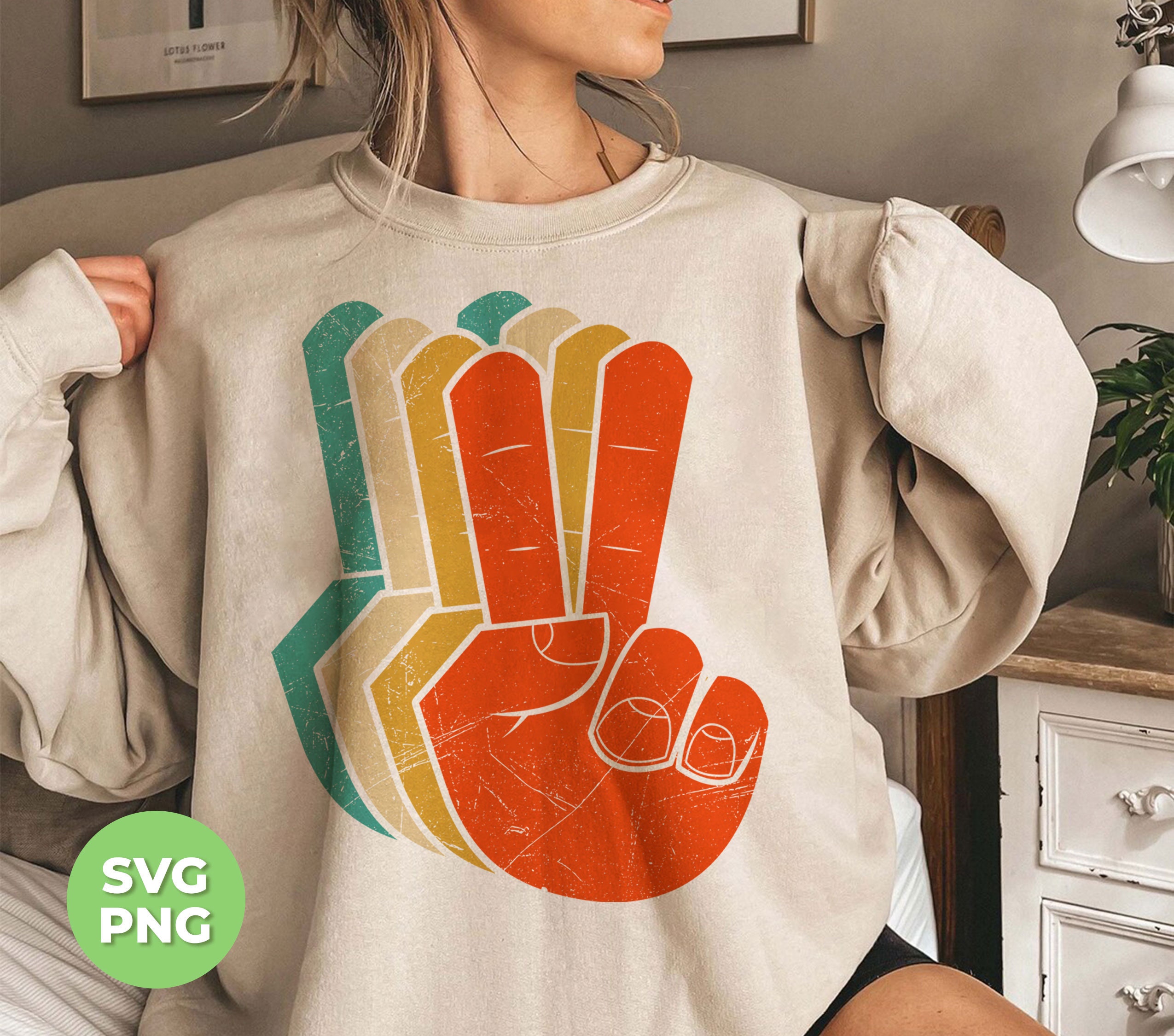 Peace Sign Svg Retro Peace Sign Svg Love Peace Svg Say Hi - Etsy