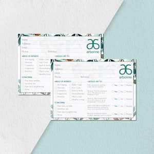 Natural Personalized Arbonne Bundle, Arbonne Cards, Arbonne Business Card, Watercolor Leaves ...