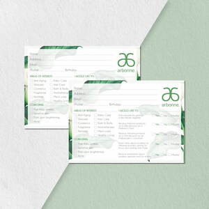 Personalized Arbonne Bundle, Natural Arbonne Cards, Flower and Leaves Arbonne Business Card ...