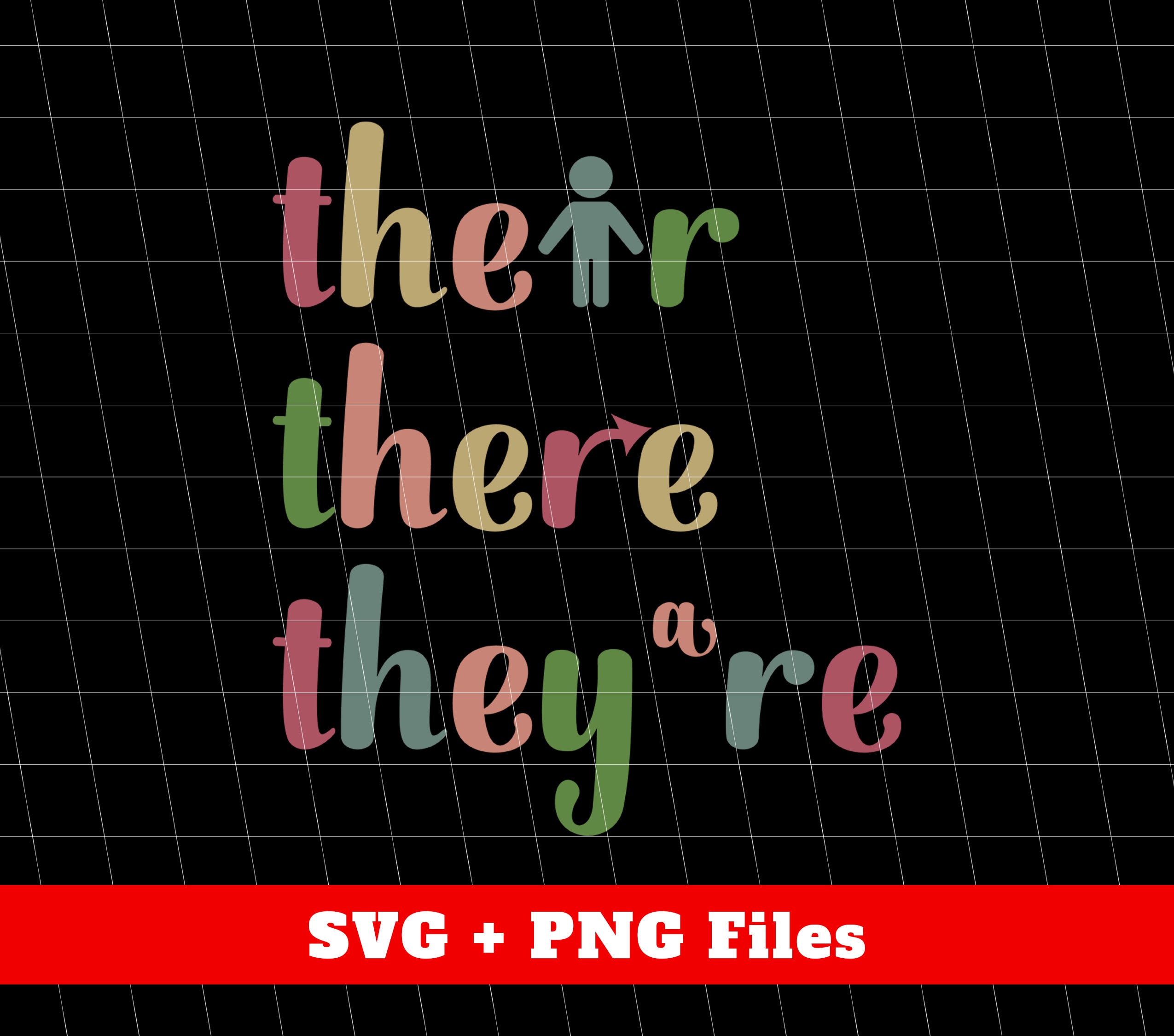 Their There They're, English Grammar Svg, Grammar Teacher Svg, Funny ...