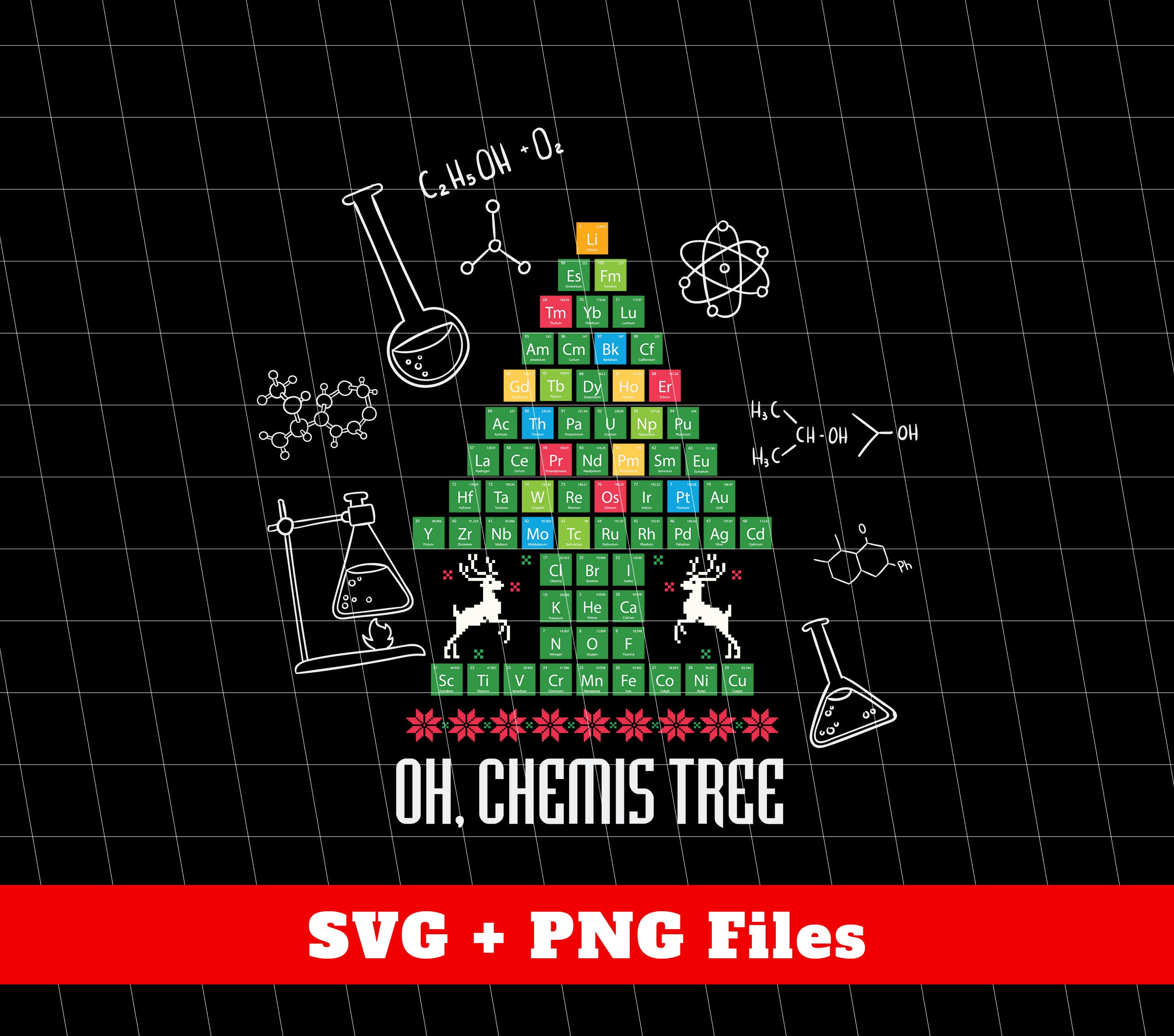 Oh Christmas Svg, Chemis-tree, Chemical Xmas Svg, Chemical Board Svg ...