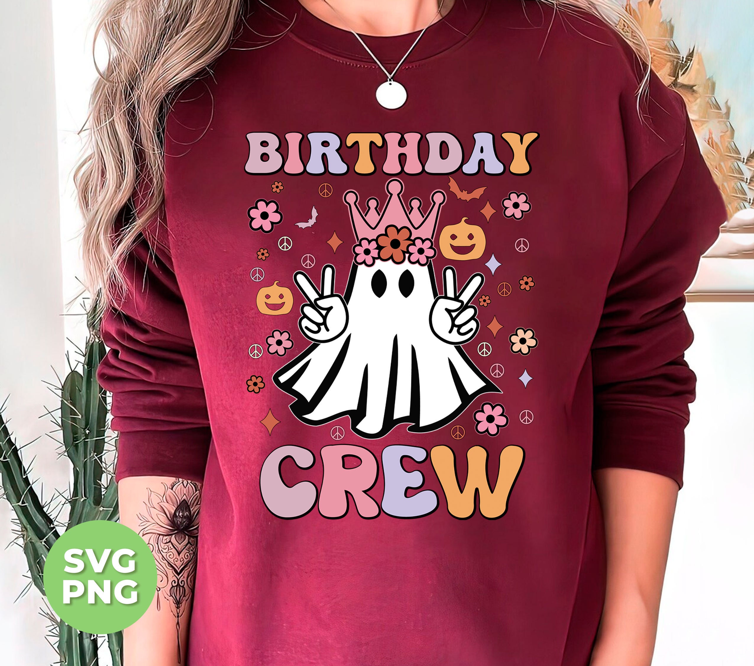Birthday Crew Svg, Groovy Halloween Svg, Cute Princess Ghost Svg ...