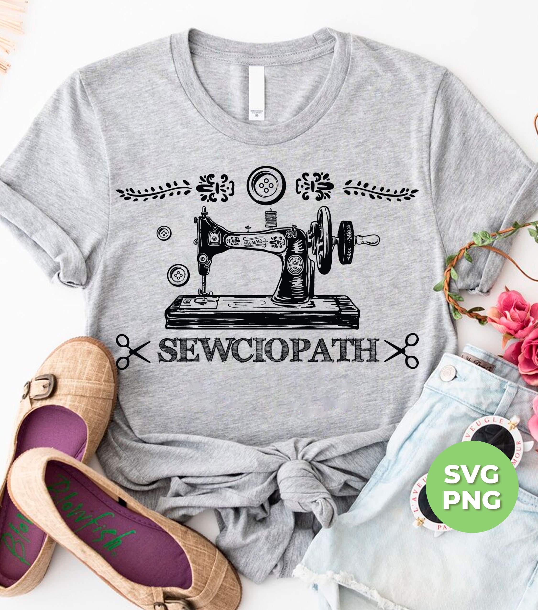 Sewciopath Svg, Sewing Machine Silhouette, Sewer Lover Svg, Sewing Shop ...
