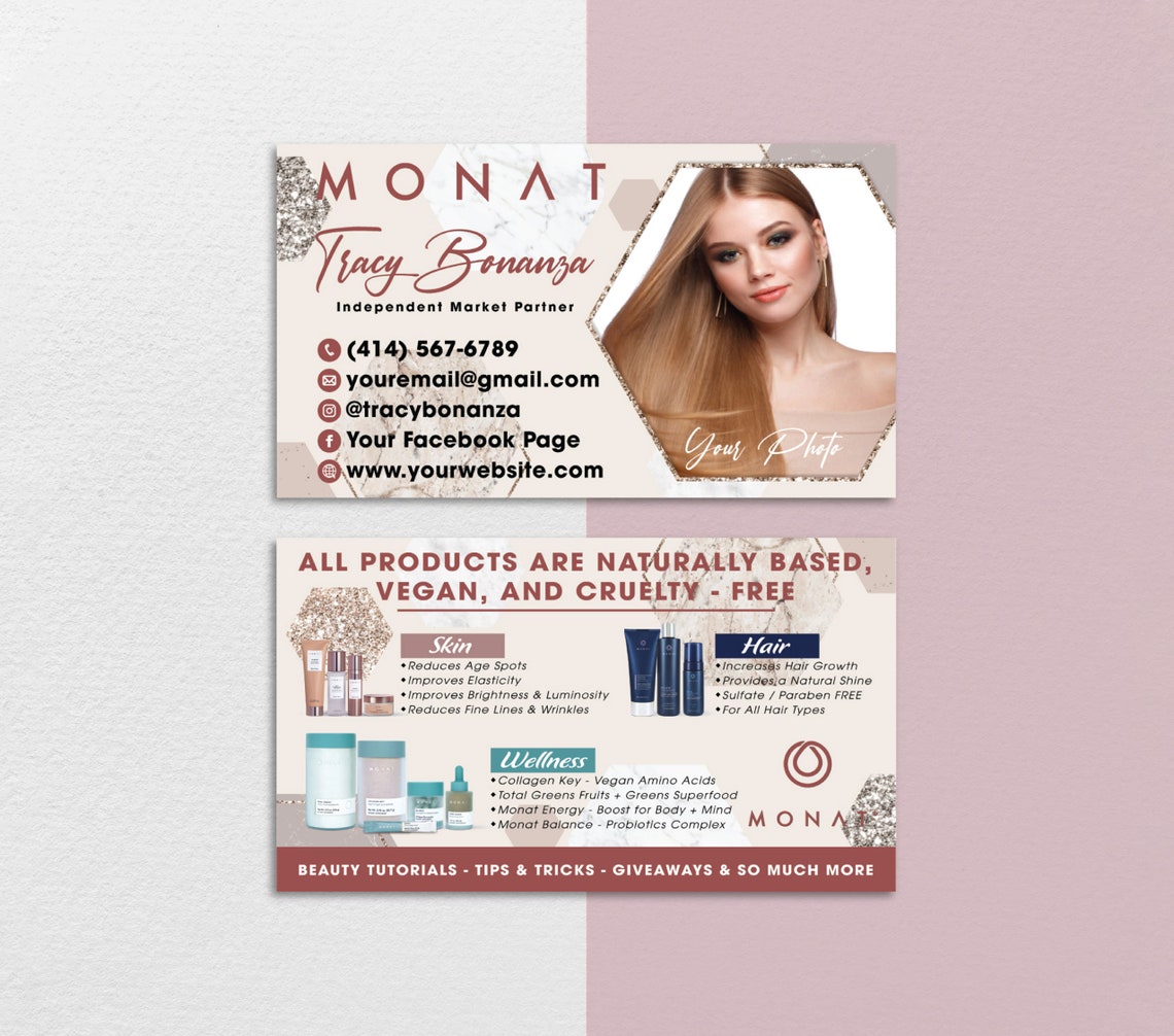 Personalized Monat Business Card, Monat Marketing Cards, Customized ...