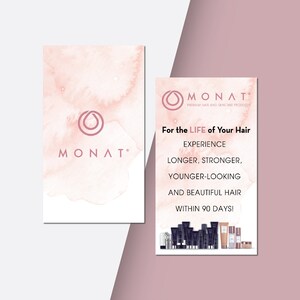 Pink Watercolor Monat Card, Personalized Monat Business Card, Modern ...